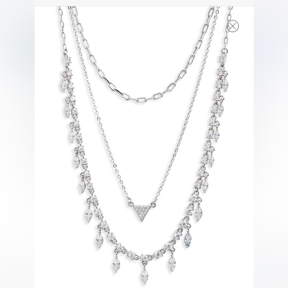 Nordstrom | Jewelry | Nordstrom Layered Cubic Zirconia Chain Collar ...